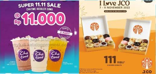 Aneka Promo 11.11: JCO, Chatime, Pizza Hut, Kopi Kenangan, Gofood, Shopee Sampai Street Boba ...