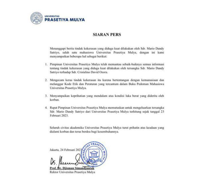 Anak Pejabat Ditjen Pajak, Mario, Resmi Di Drop Out! – jabarekspres.com