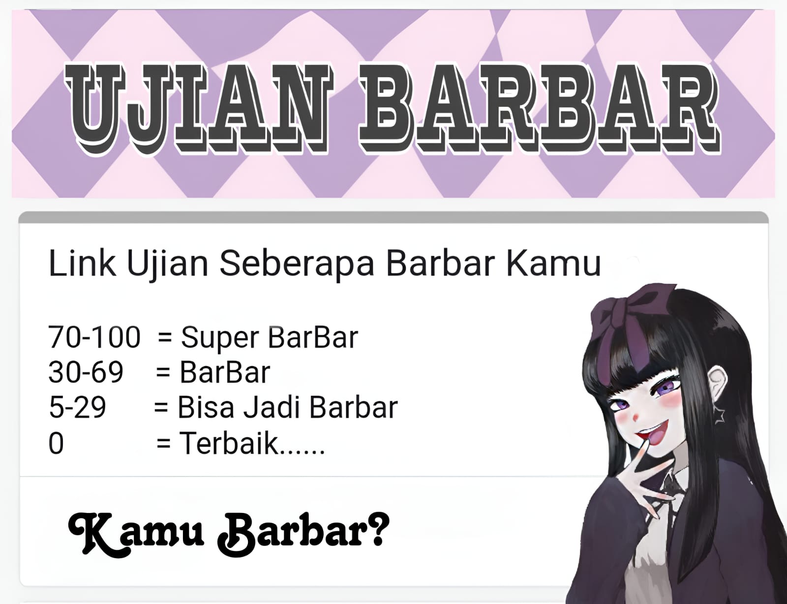 Link Ujian Barbar Google Form, Apakah Kamu Beneran Super Barbar ...