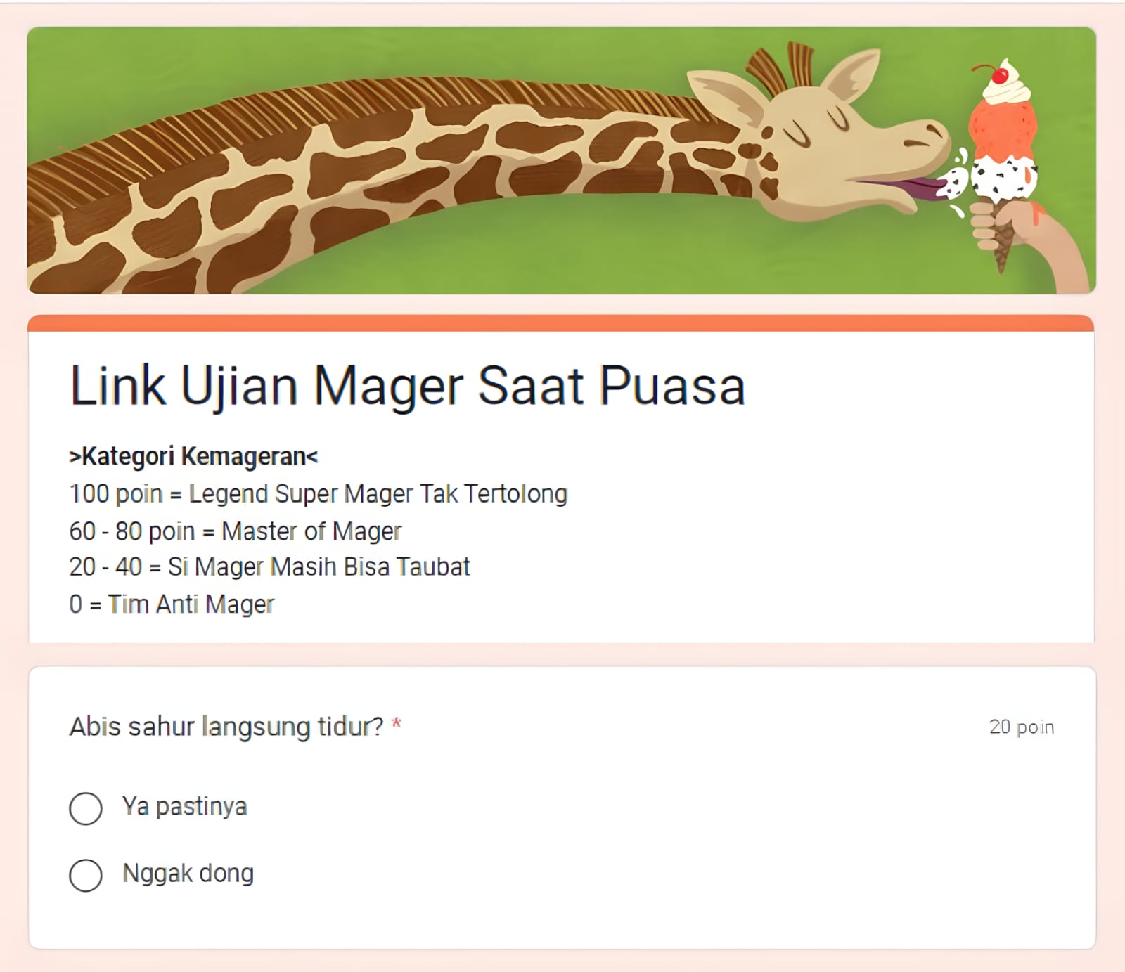LINK Ujian Mager Saat Puasa, Kamu Termasuk Kaum Mager Bukan ...