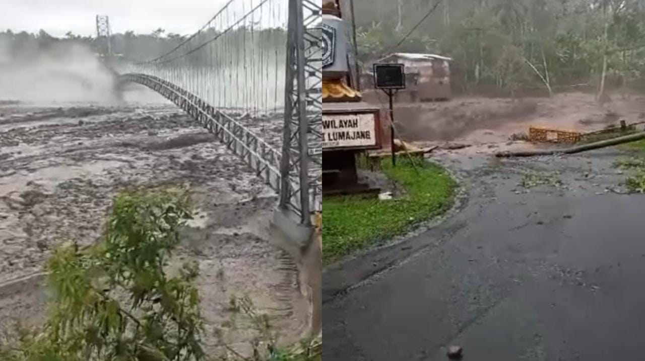 Lumajang Diterjang Lahar Dingin dari Gunung Semeru, Sejumlah Akses Jalan dan Jembatan Terputus ...