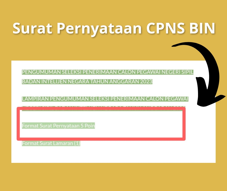 Surat Pernyataan 5 Poin CPNS BIN 2023, Cek Link Resmi! – jabarekspres.com