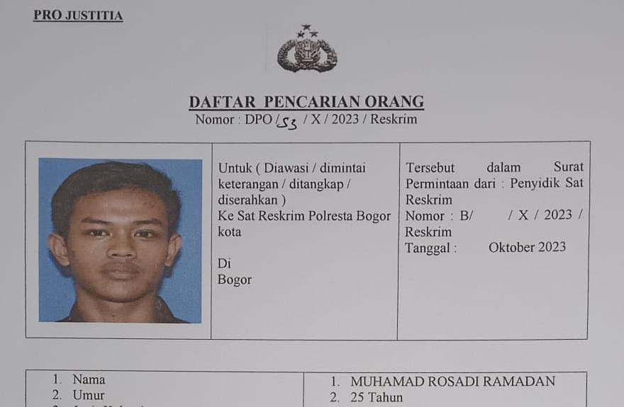 Jadi DPO, Polisi Sebar Wajah Pelaku Penganiaya yang Tewaskan Rindhi ...