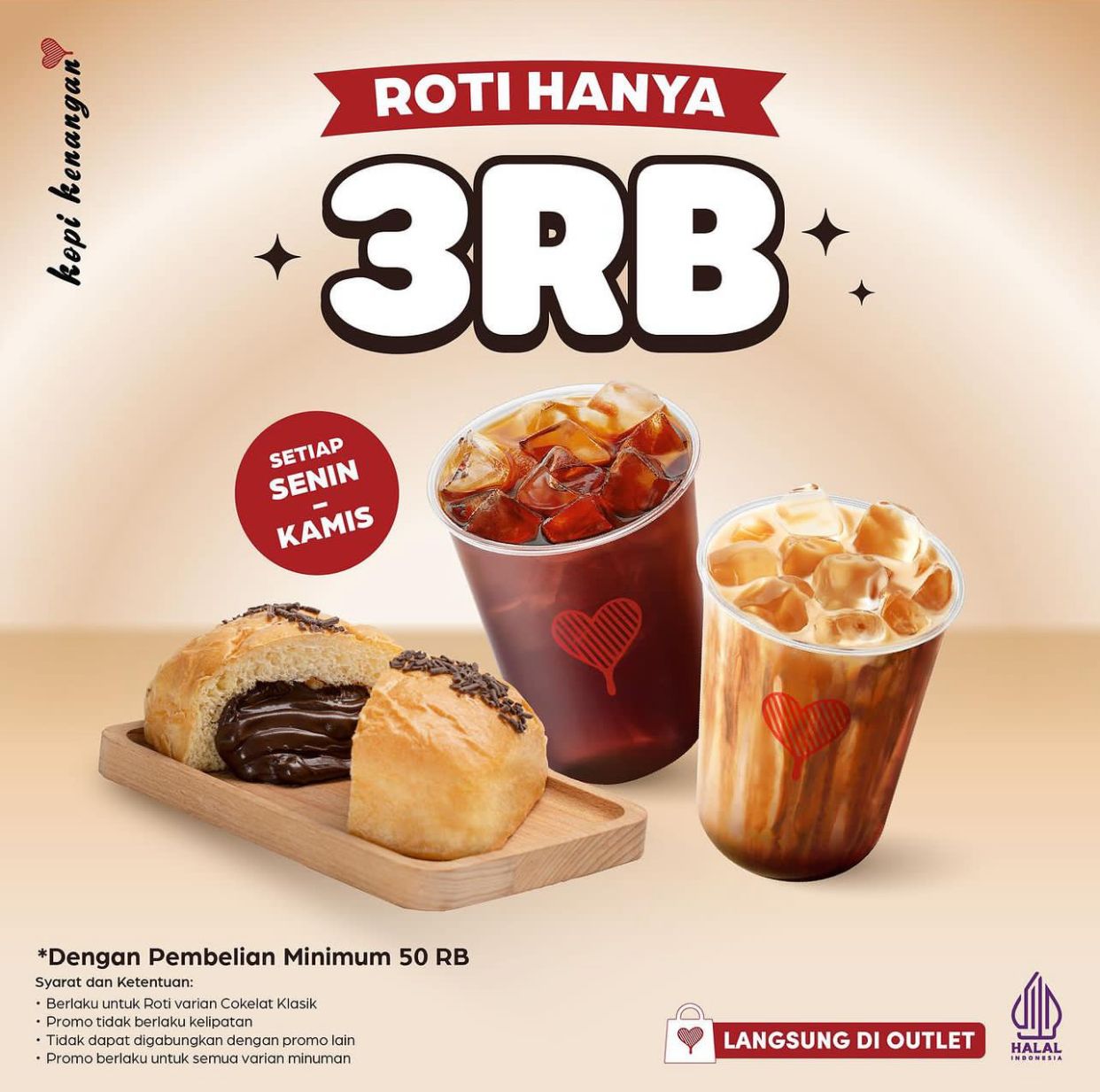 Promo Kopi Kenangan, Dapatkan Roti Cokelat Klasik Hanya Dengan 3K ...
