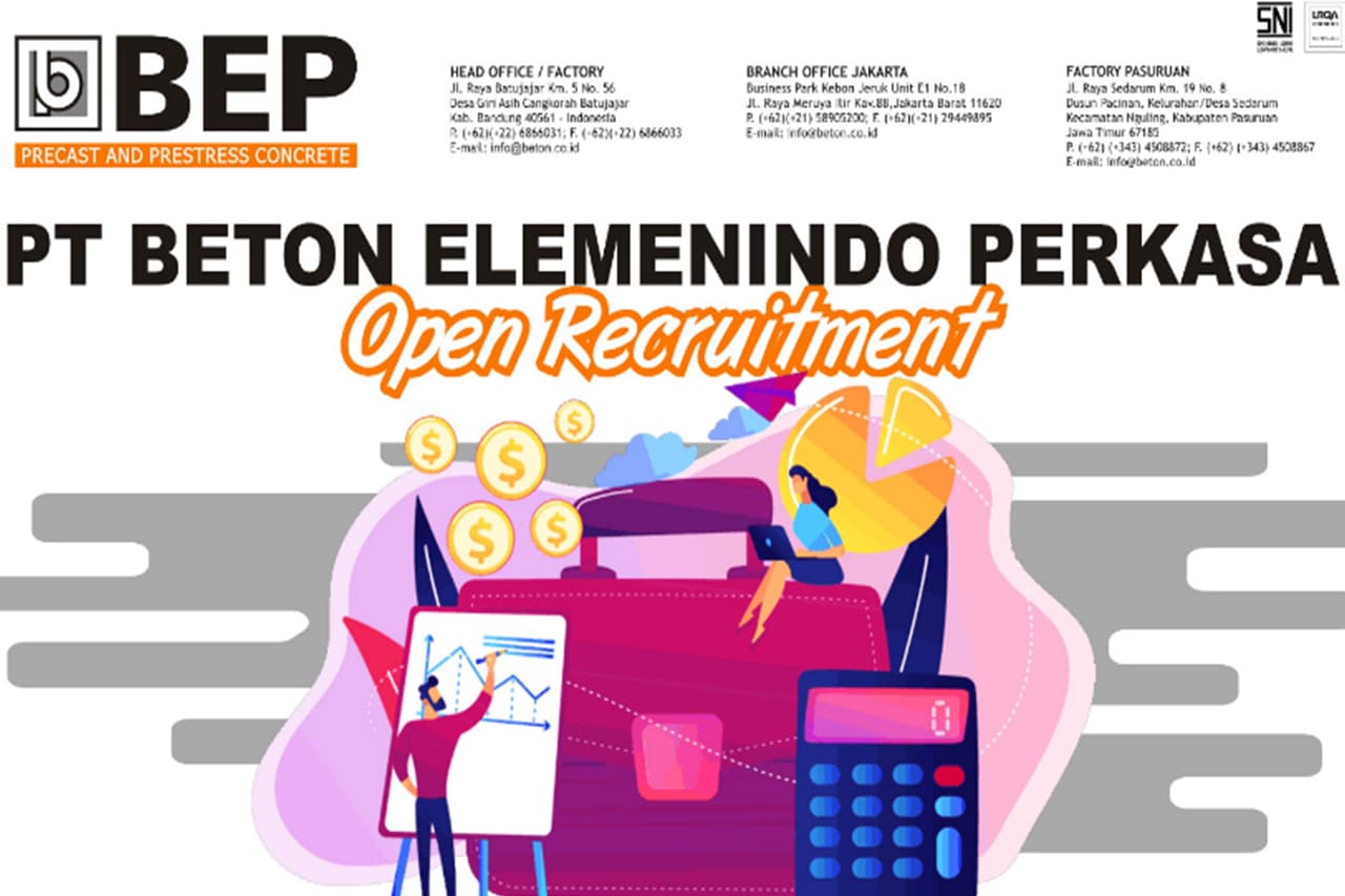 4 Lowongan Kerja Bandung, Ada PT Beton Elemenindo Perkasa ...