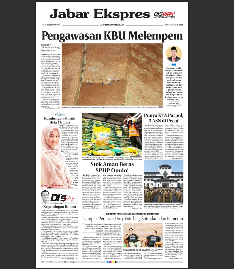 Epaper Jabar Ekspres Edisi Kamis, 29 Februari 2024 – jabarekspres.com