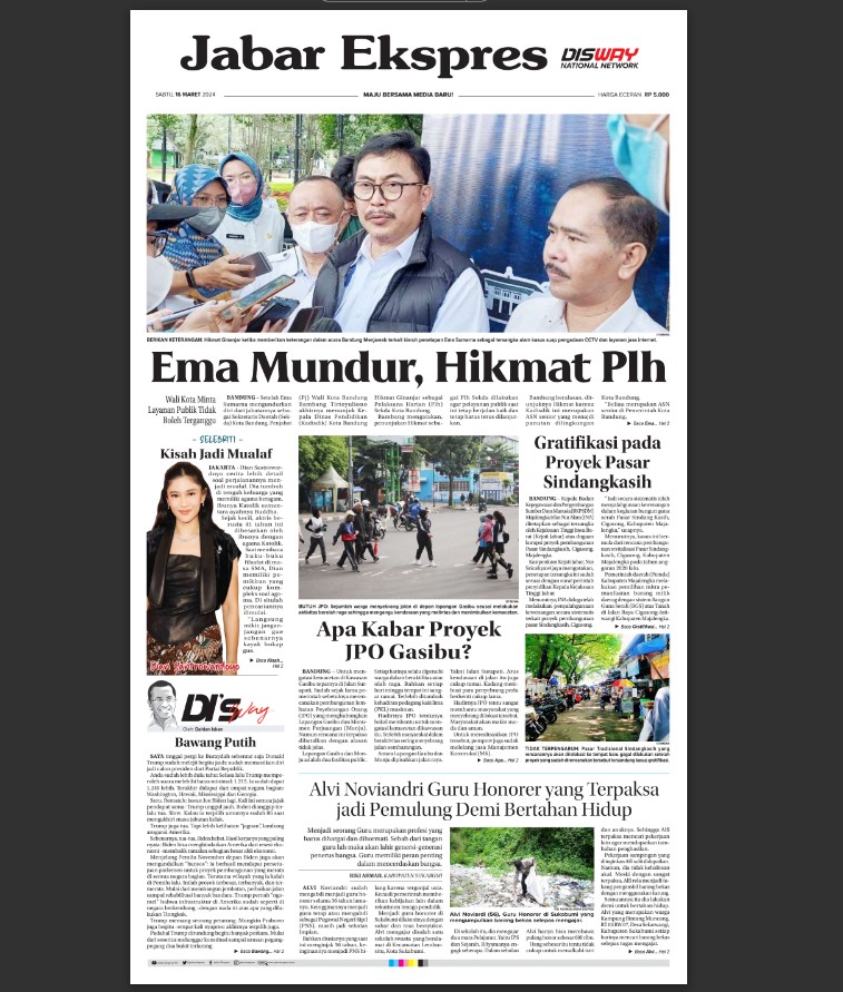 Epaper Jabar Ekspres Edisi Sabtu, 16 Maret 2024 – jabarekspres.com