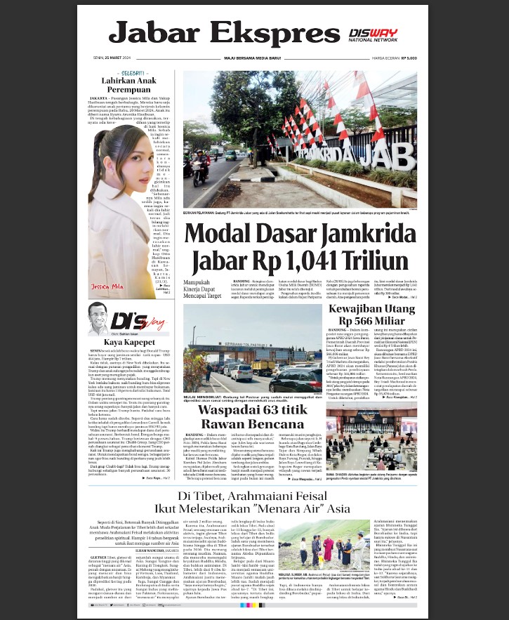 Epaper Jabar Ekspres Edisi Senin, 25 Maret 2024 – jabarekspres.com