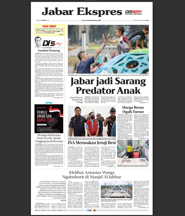 Epaper Jabar Ekspres Edisi Kamis, 28 Maret 2024 – jabarekspres.com