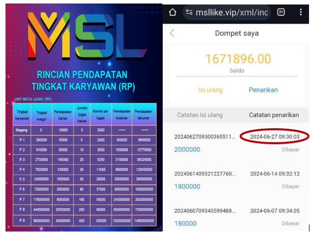 Fakta Dibalik Postingan Sukses WD Member MSL APP Setelah Akun Dibekukan, Benarkah Editan ...