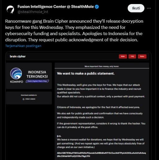 Viral! Merasa Iba dengan Indonesia, Hacker akan Pulihkan Data PDN ...