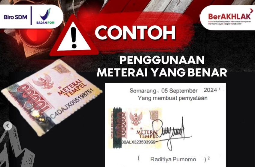 Cara Tempel Meterai Fisik CPNS 2024 yang Benar, TTD di Atas Materai ...