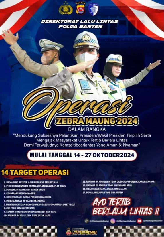 Titik Lokasi Operasi Zebra Maung 2024 Wilayah Polda Banten, Ketahui Jadwal & Target ...