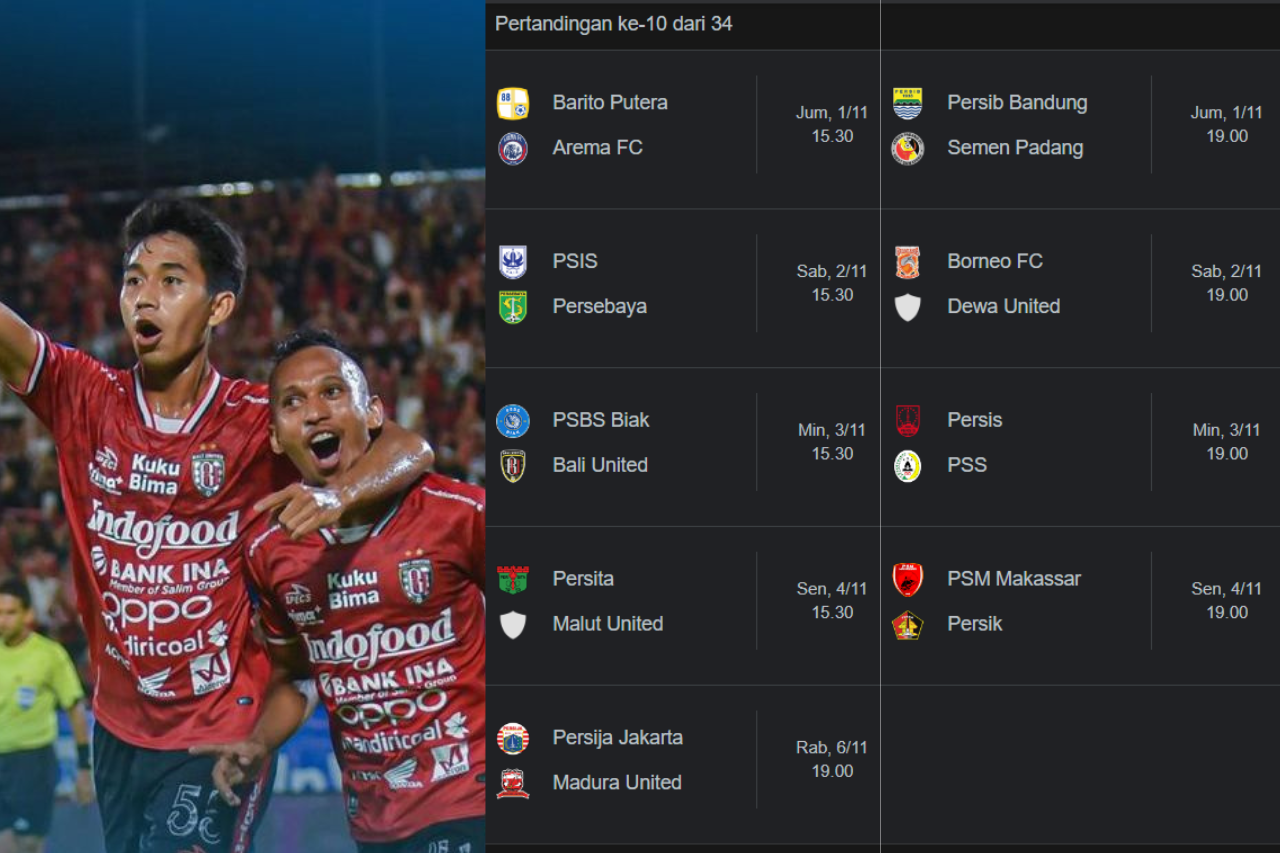 CATAT! Jadwal Lengkap Pertandingan Pekan Ke-10 BRI Liga 1 2024/2025 – jabarekspres.com