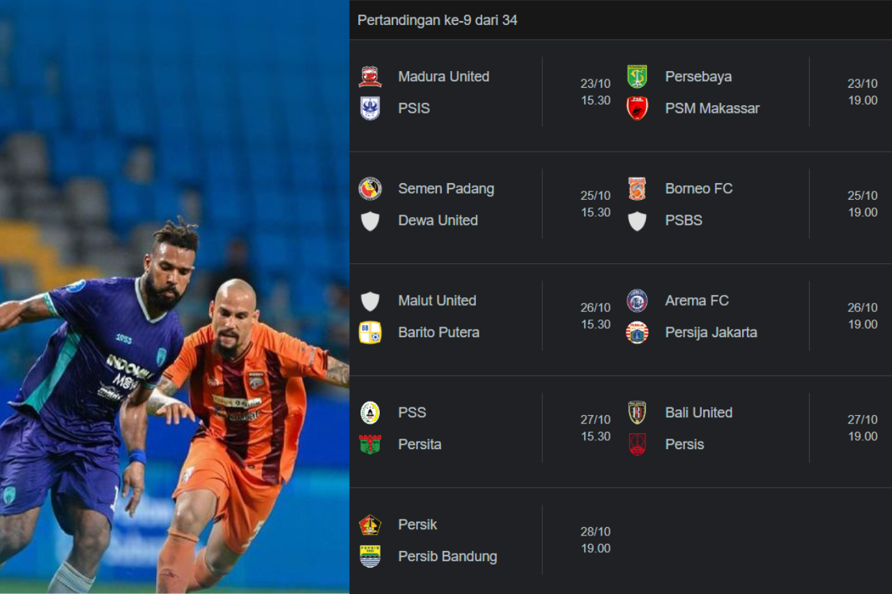 Jadwal Lengkap Pertandingan Pekan Ke-9 BRI Liga 1 2024/2025, Cek Disini! – jabarekspres.com