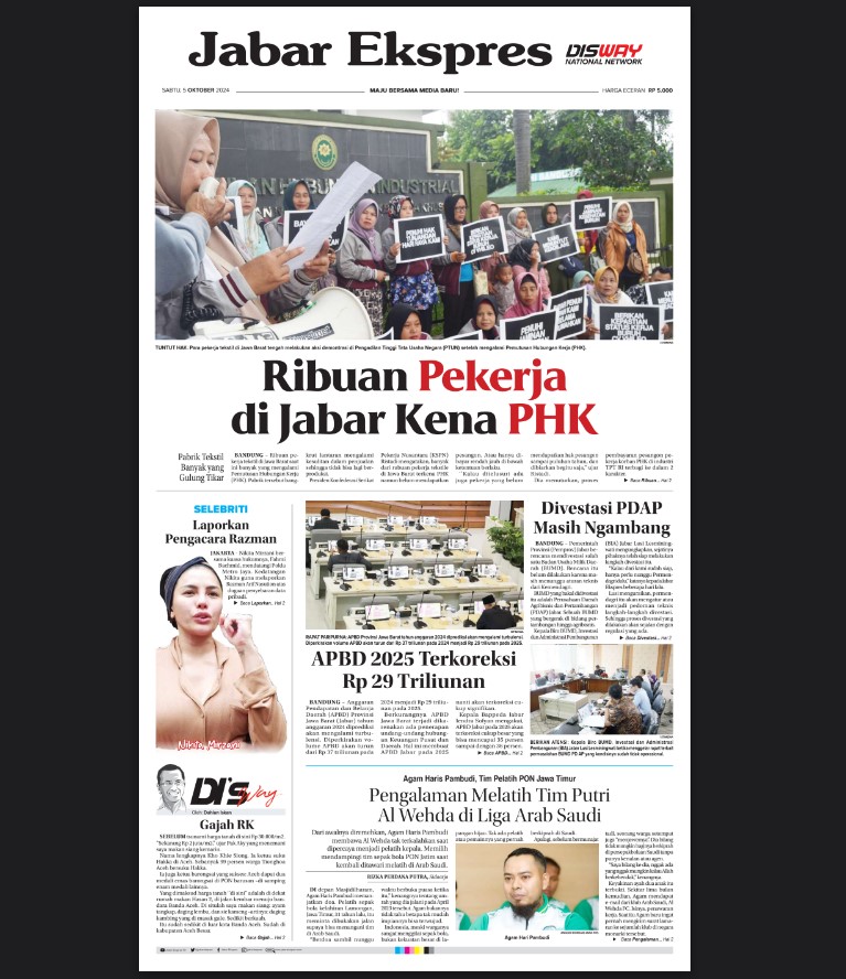 Epaper Jabar Ekspres Edisi Sabtu, 5 Oktober 2024 – jabarekspres.com