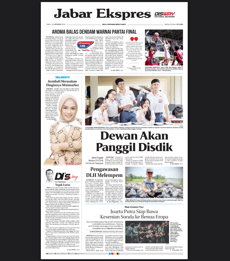 Epaper Jabar Ekspres Edisi Sabtu, 26 Oktober 2024 – jabarekspres.com
