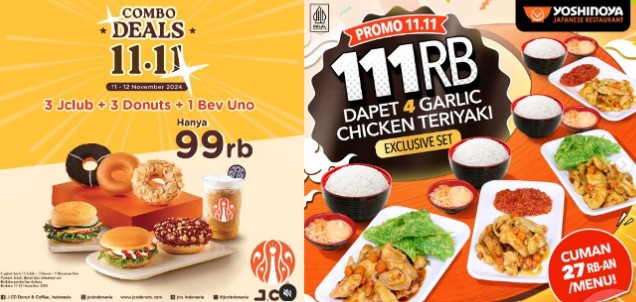 List Promo 11.11 JCO, Mister Donut, Yoshinoya dan Xiboba, Banyak Diskon Menarik – jabarekspres.com