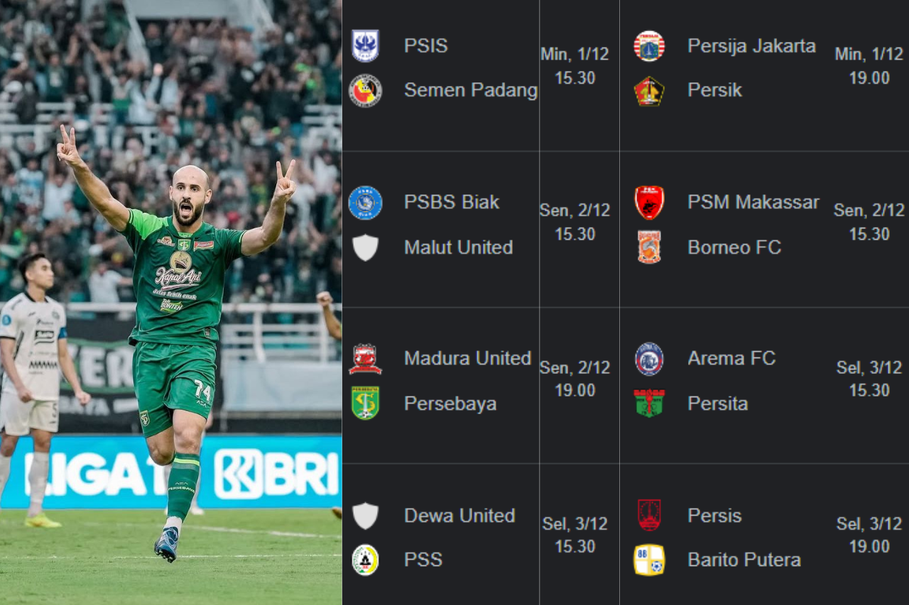 Jadwal Lengkap Pertandingan Pekan Ke-12 BRI Liga 1 2024/2025 – jabarekspres.com