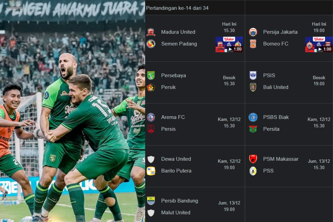 Jadwal BRI Liga 1 2024/2025 Pertandingan Pekan Ke-14, Lengkap! – jabarekspres.com