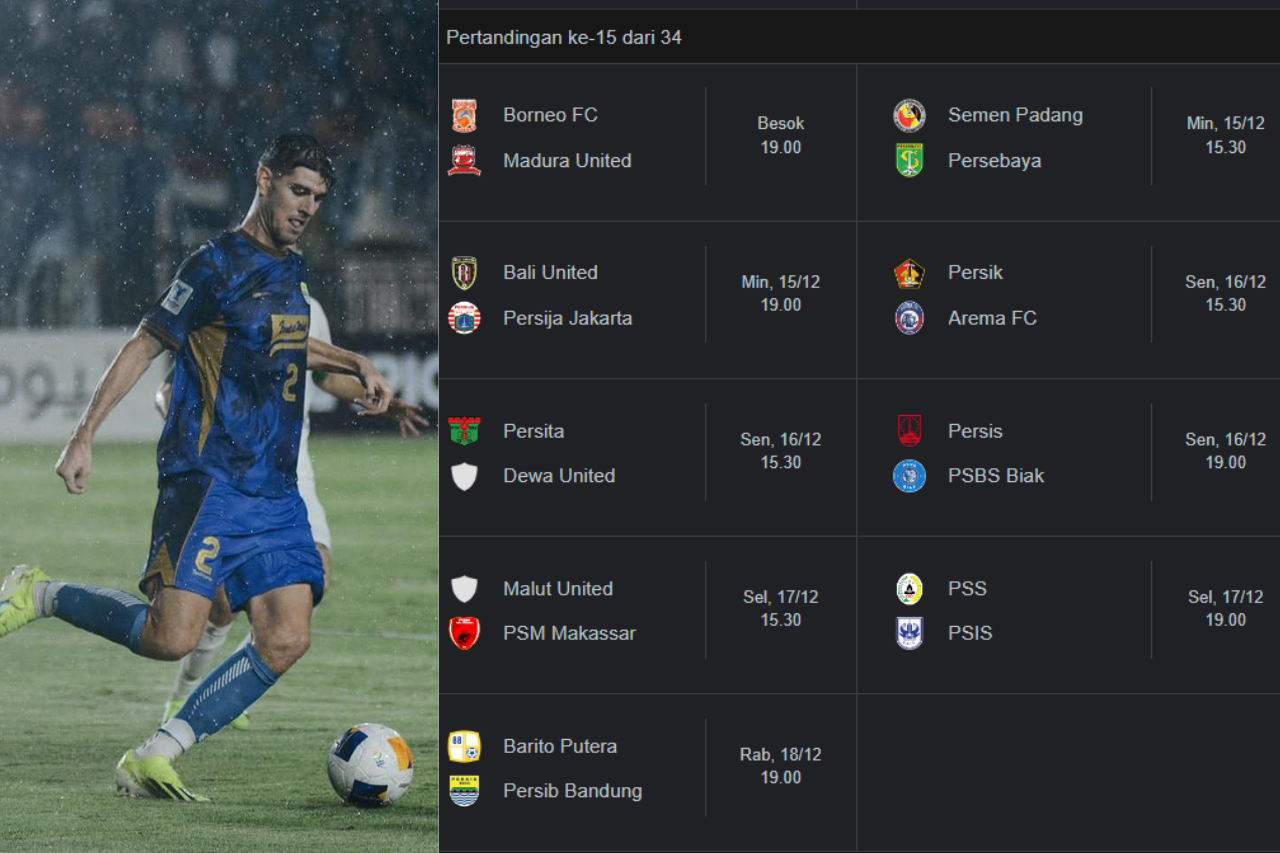 Jadwal Pertandingan BRI Liga 1 2024/2025 Pekan Ke-15, Catat Tanggalnya! – jabarekspres.com