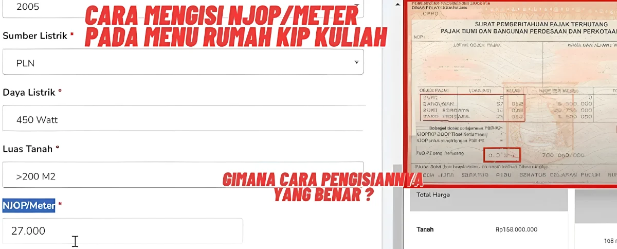 Ini Cara Mengisi NJOP per Meter di KIP Kuliah 2025 – jabarekspres.com