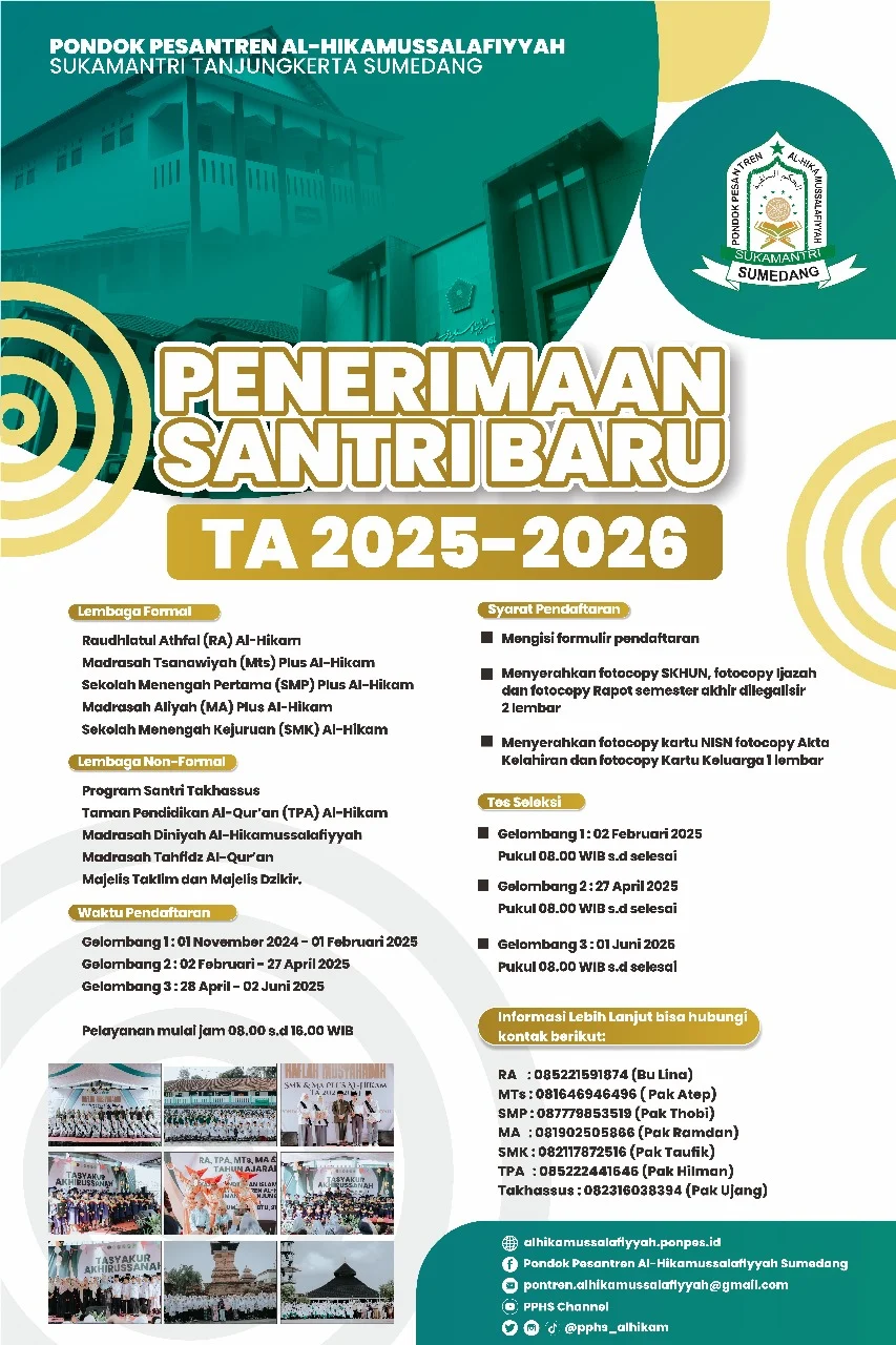 Pondok Pesantren Al-Hikamussalafiyyah Buka Pendaftaran Santri Baru Gelombang 3 – jabarekspres.com