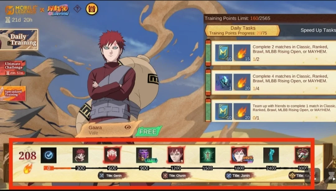 Cara Dapat Skin Gaara Vale Gratis di MLBB x Naruto – jabarekspres.com