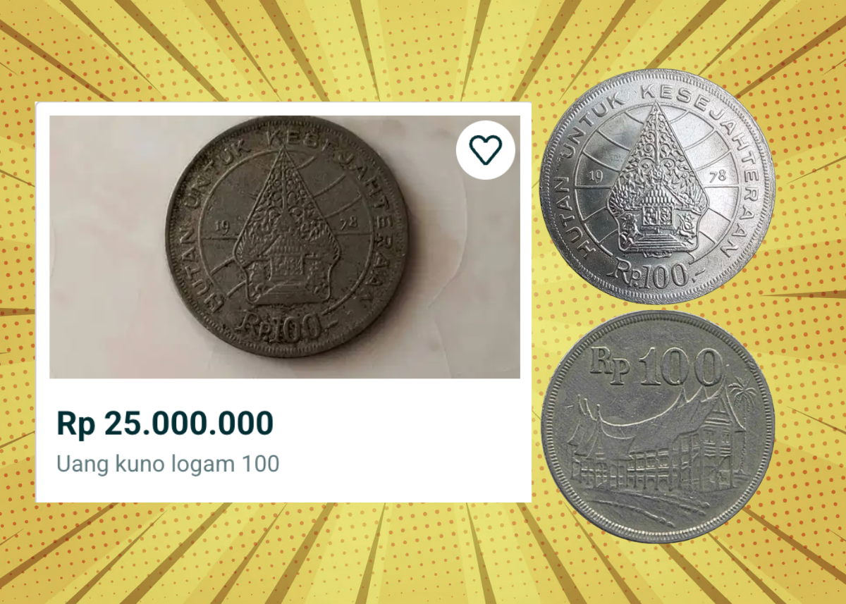 Tempat Jual Beli Uang Koin Kuno 100 Rupiah Wayang Tembus Rp25 Juta di ...