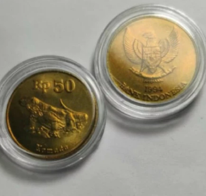 Ciri-Ciri Koin Kuno 50 Perak Komodo dan Koin 1000 Kelapa Sawit yang ...
