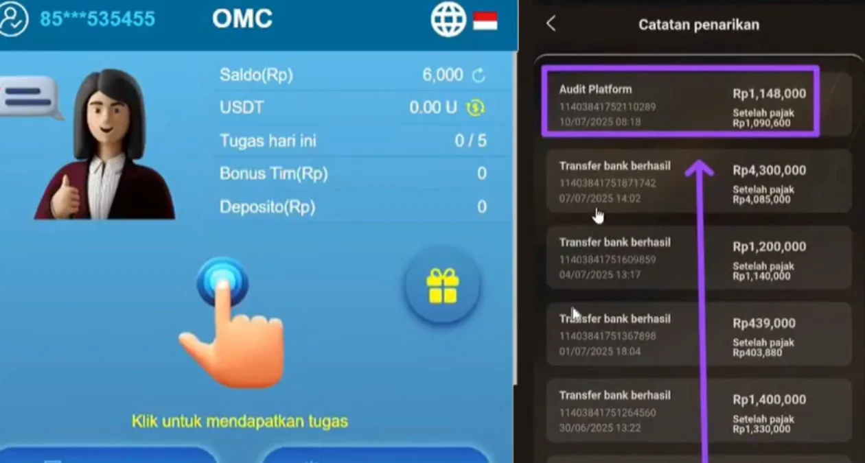 Update Modus Penipuan di Aplikasi OMC Mulai Menagih Member dengan Pajak ...