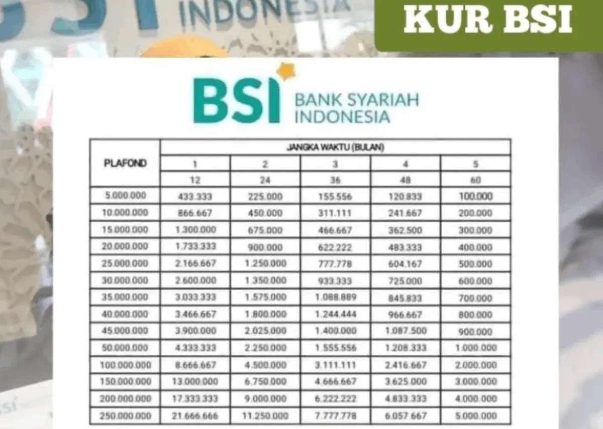 KUR BSI 2025 Pinjaman 100 Juta dengan Bunga Rendah, Cek Disini ...