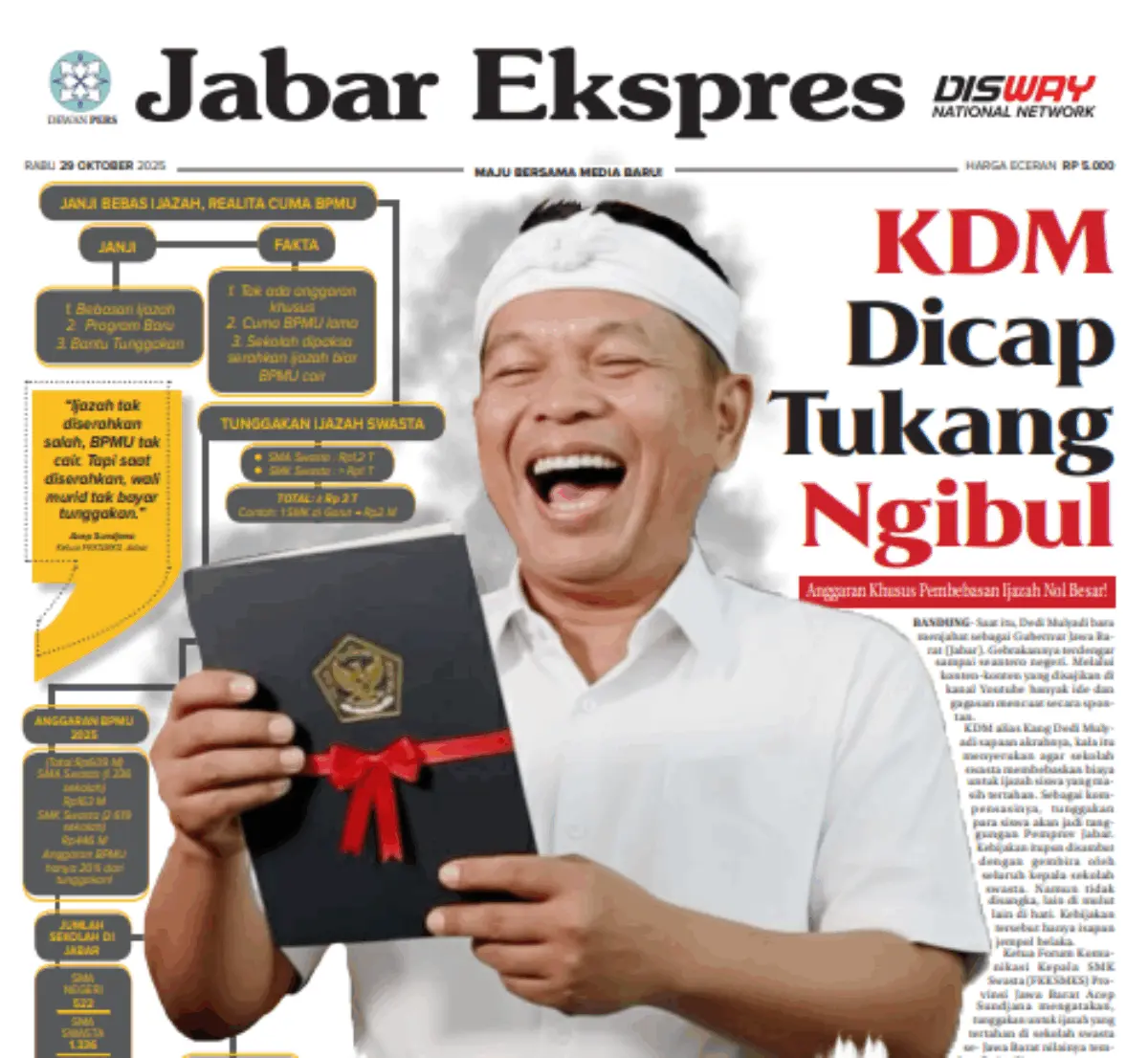 KDM Dicap Tukang Ngibul, Anggaran Khusus Pembebasan Ijazah Nol Besar ...