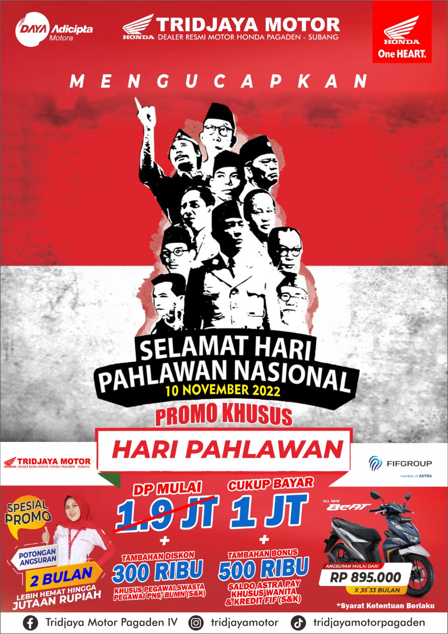 Tridjaya Motor Beri Diskon Gede-gedean di Hari Pahlawan, Khusus ...