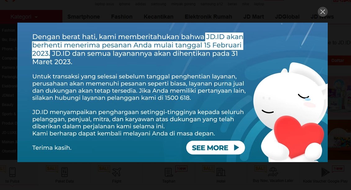 JD.ID Setop Beroperasi – Sumedang Ekspres