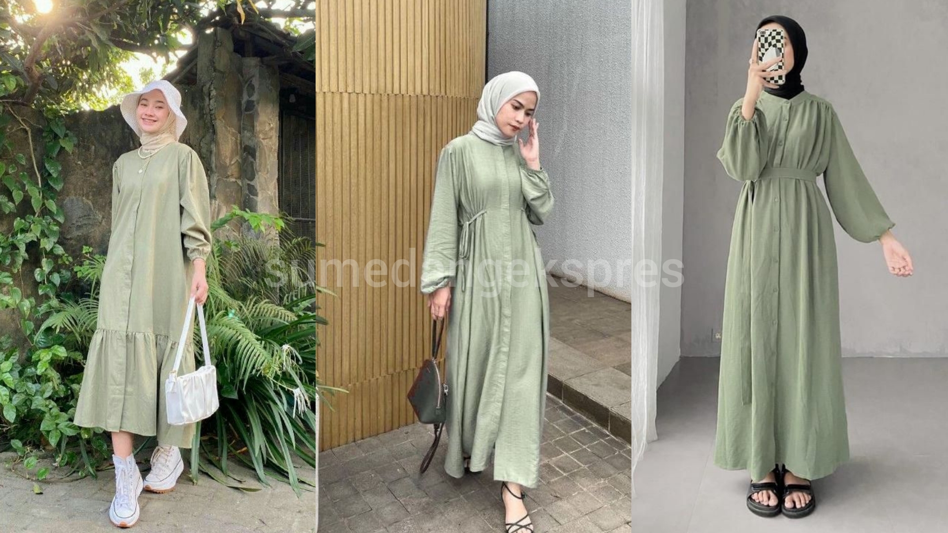 Gamis Hijau Sage Cocok dengan Jilbab Warna Apa? Cuss Intip Sini Aja ...