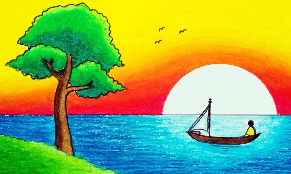 Ternyata Gini Cara Menggambar Pemandangan Alam yang Mudah dan Indah ...